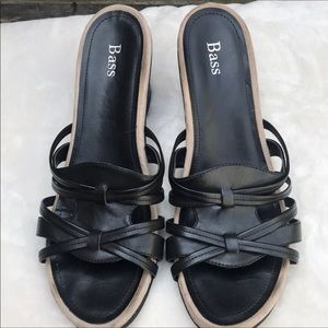 Bass | Shoes | Bass Rachel Black Slip On Wedge Sandals 85 | Poshmark